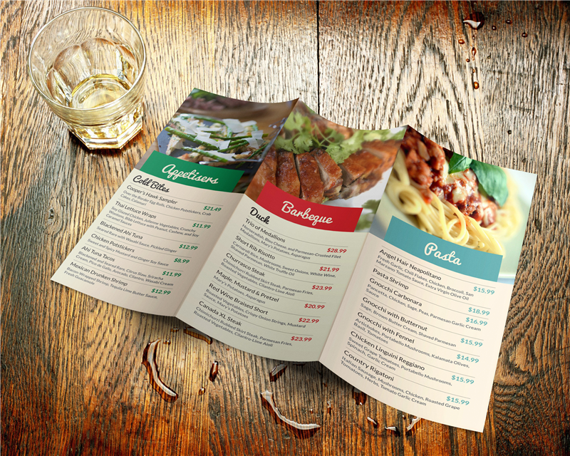 Waterproof Tri-Fold Menus - 8.5" x 11" – Aquaproof Paper